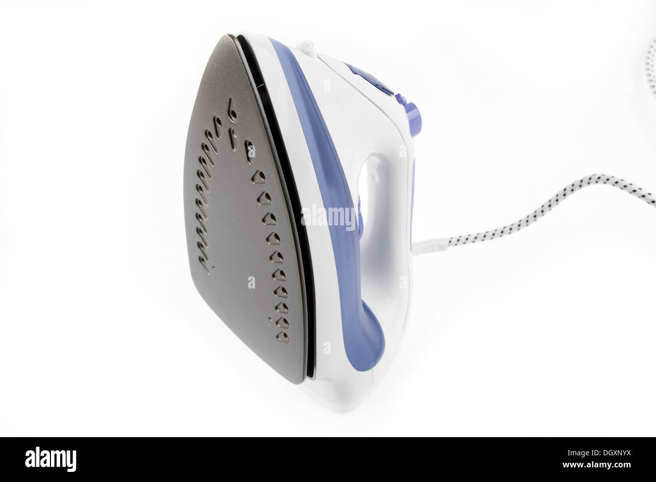 Modern iron on plain background Stock Photo - Alamy