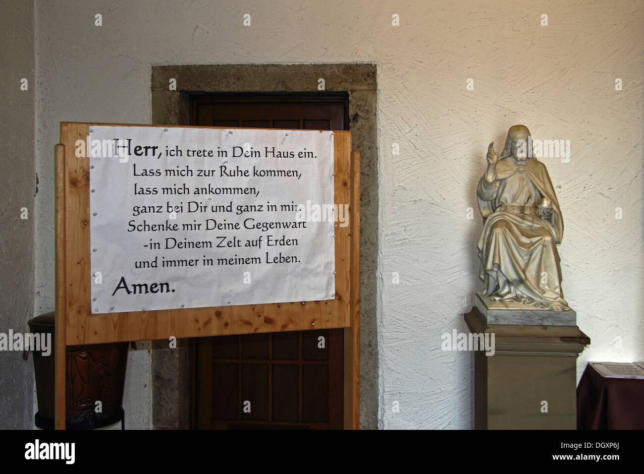 Entrance to Bussenkirche church, St. John the Baptist auf dem Bussen ...