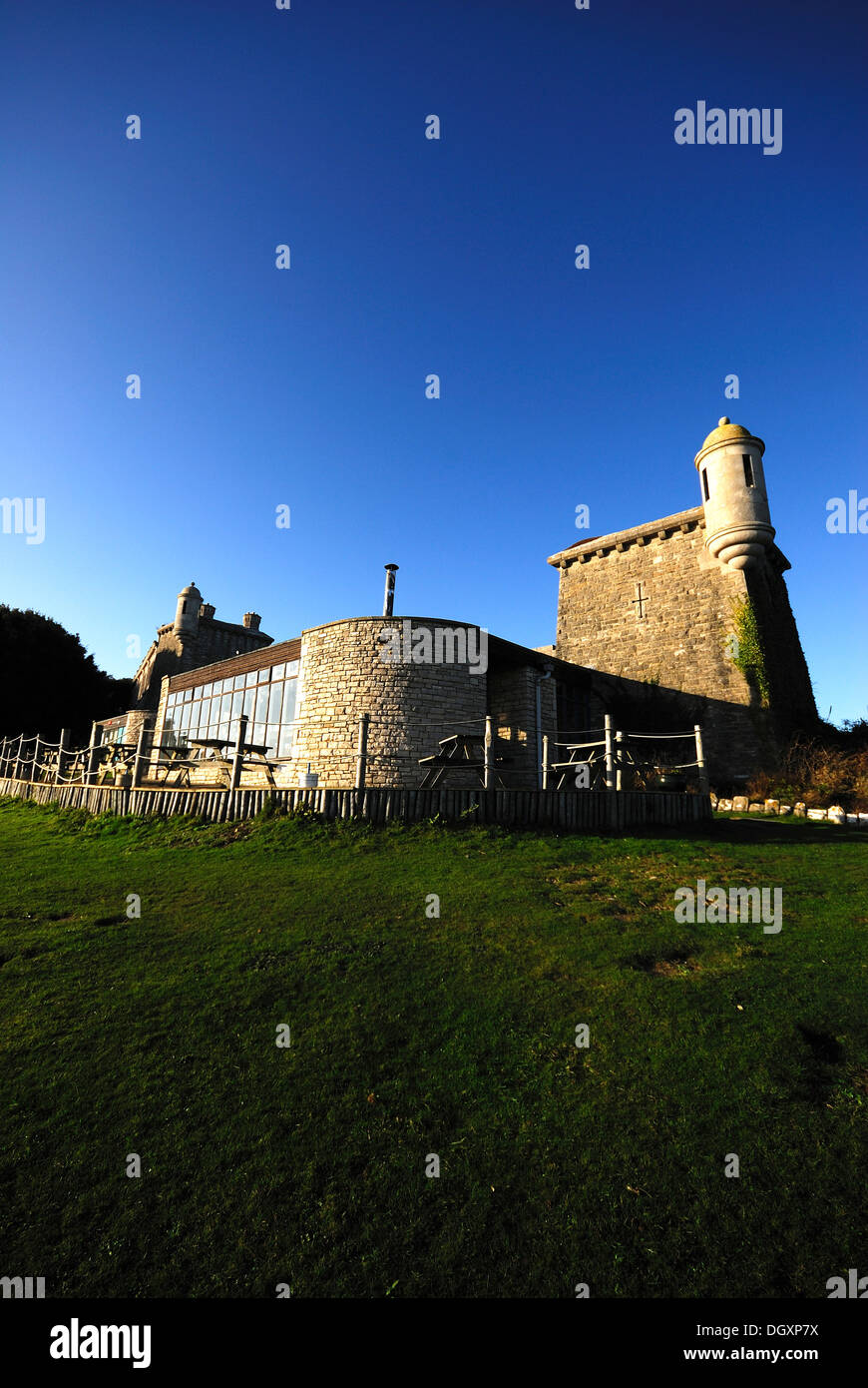A view of Durlston Castle Dorset UK Stock Photo - Alamy
