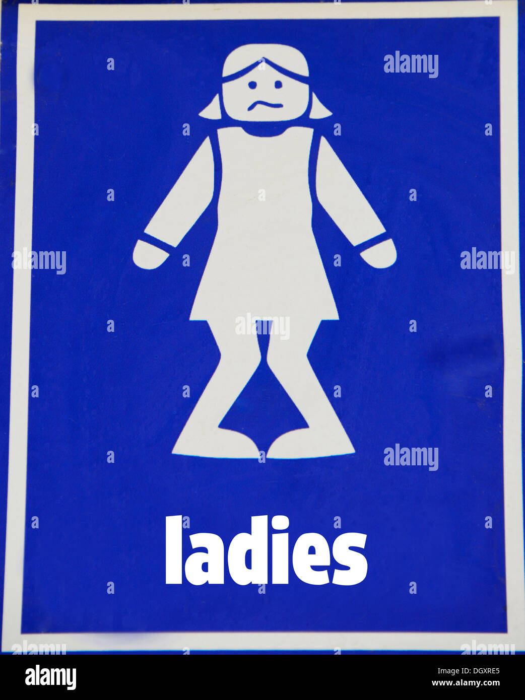 Funny 'Ladies toilet' sign Stock Photo - Alamy