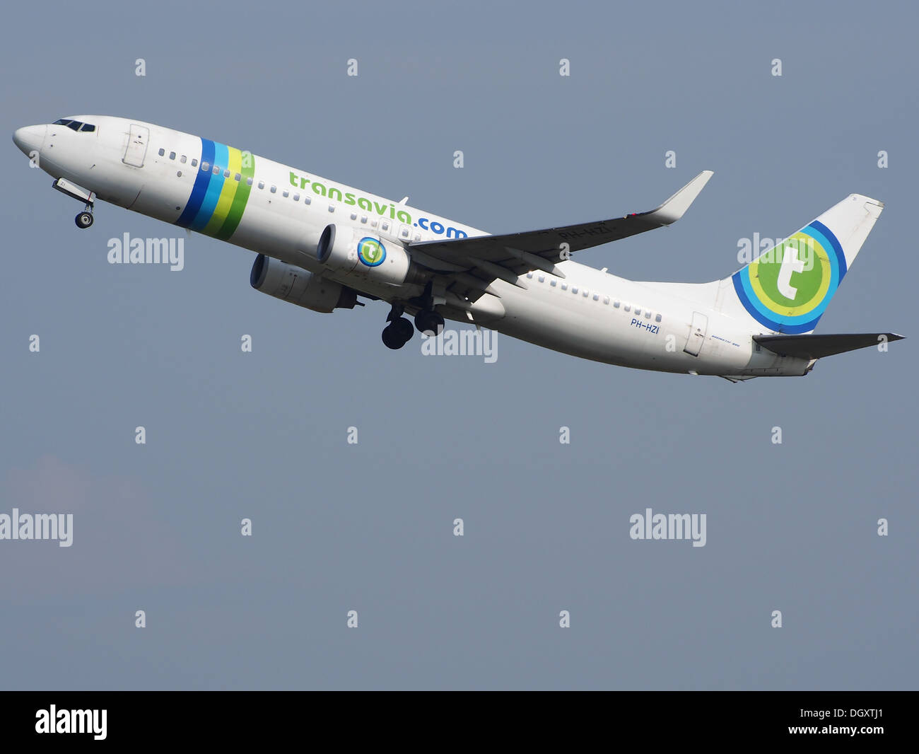 PH-HZI is a Transavia Boeing 737-8K2(WL), shown taking off from ...