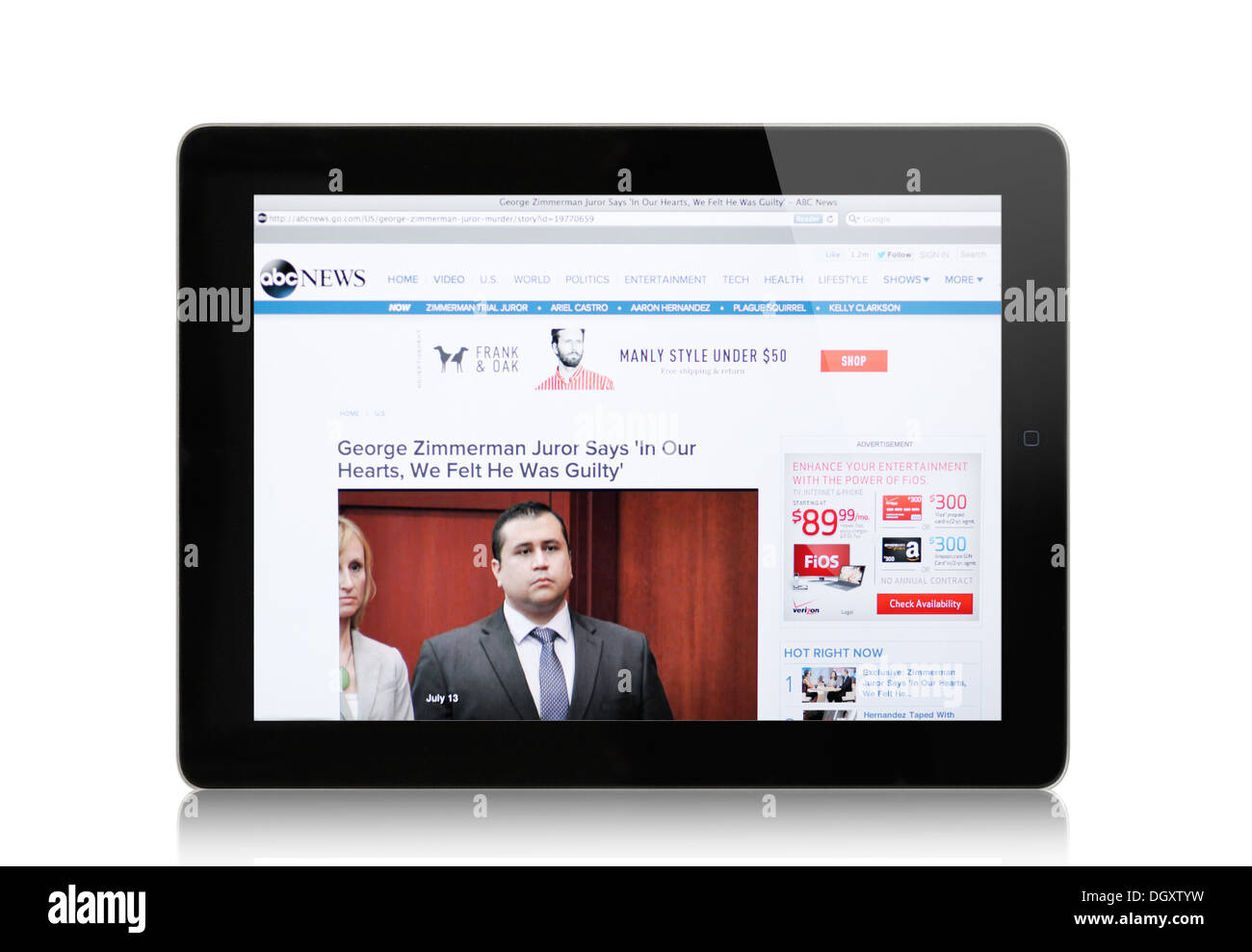 ABC website on iPad screen Stock Photo - Alamy