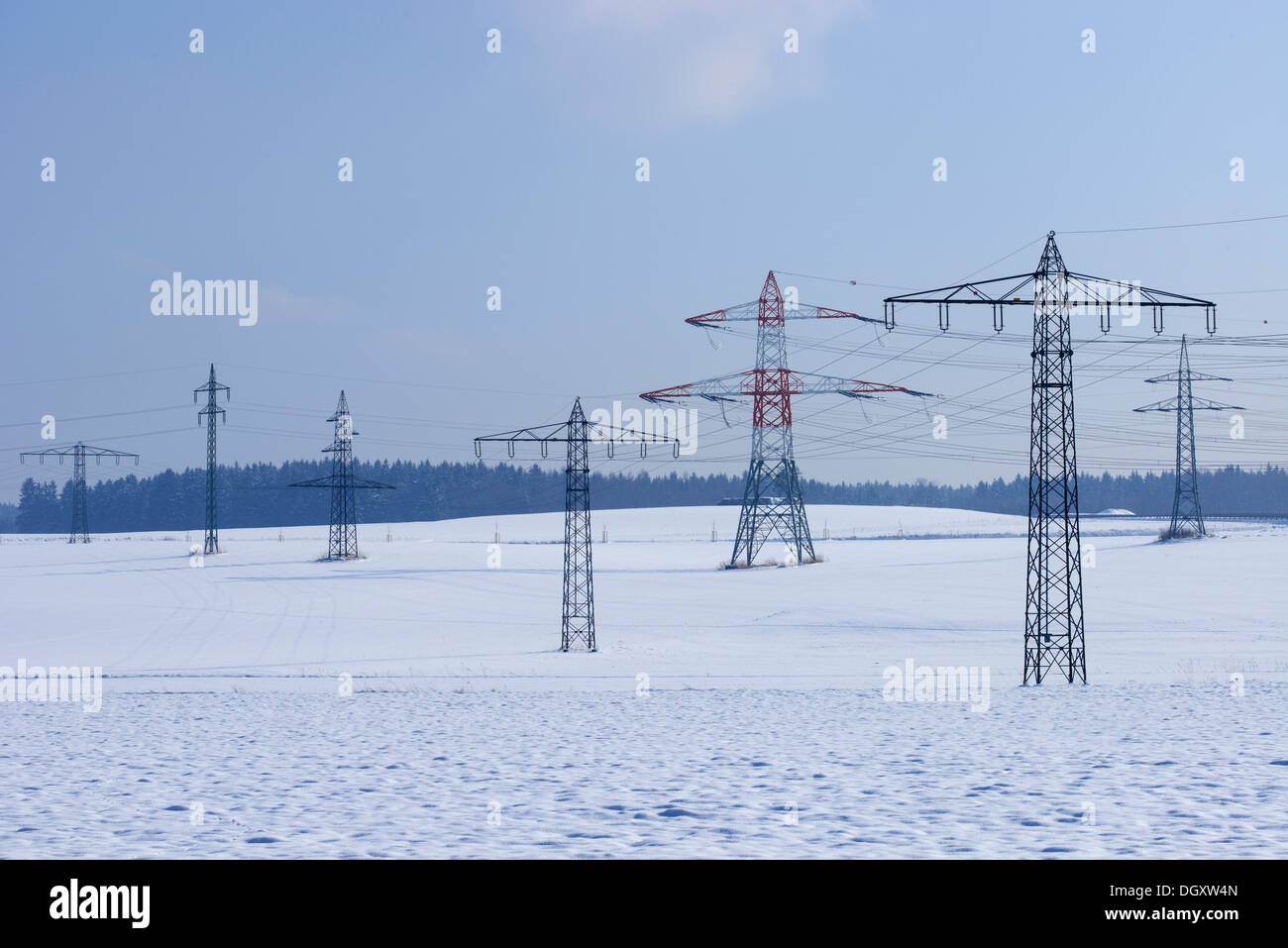 Electricity pylons covered in snow hi-res stock photography and images ...