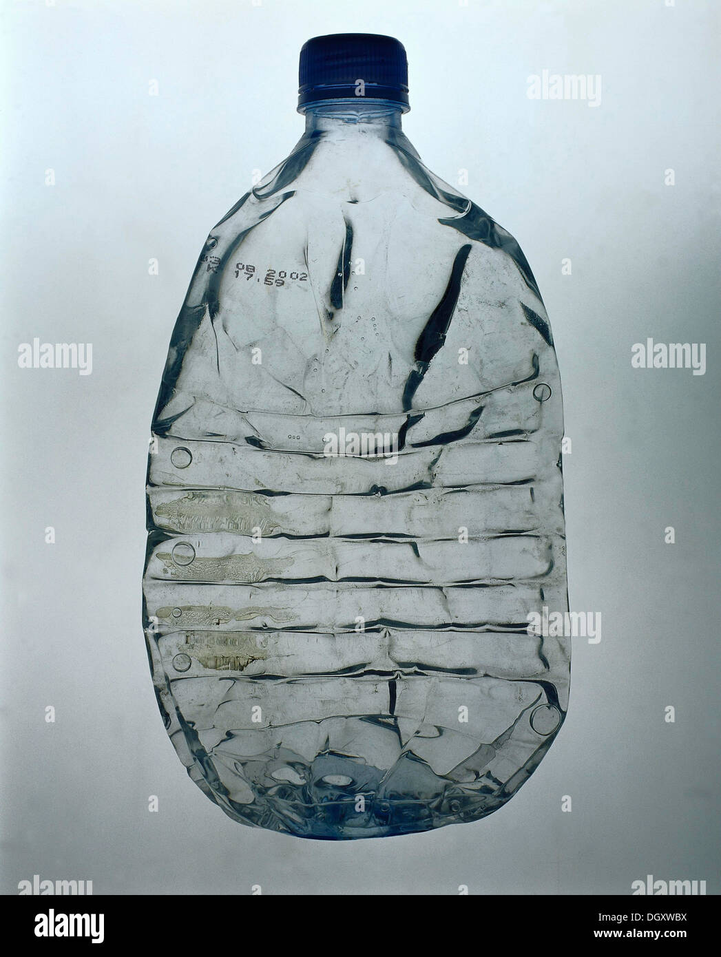 Flattened plastic water bottle Stock Photo - Alamy