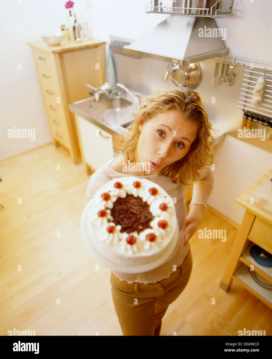 Woman cherry gateau hi-res stock photography and images - Alamy