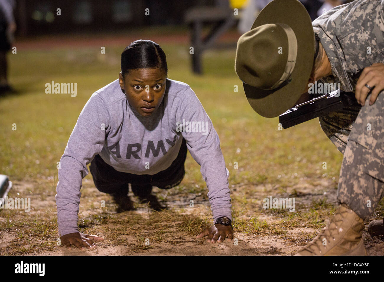 A female Drill Sergeant candidates at the US Army Drill Instructors ...