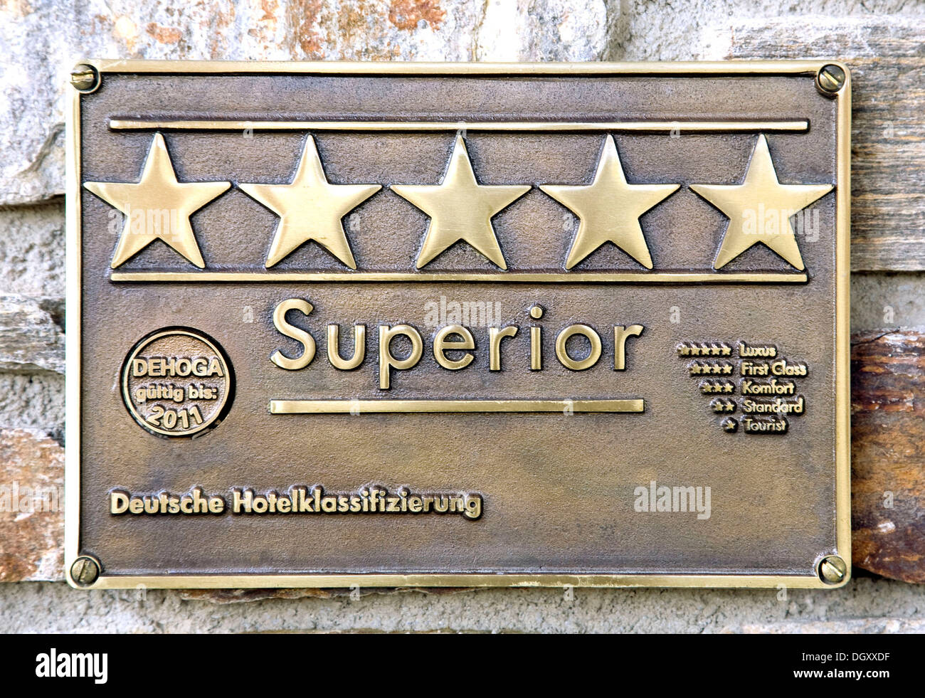 Sign of DEHOGA, German Hotel & Catering Association, gave the luxury ...