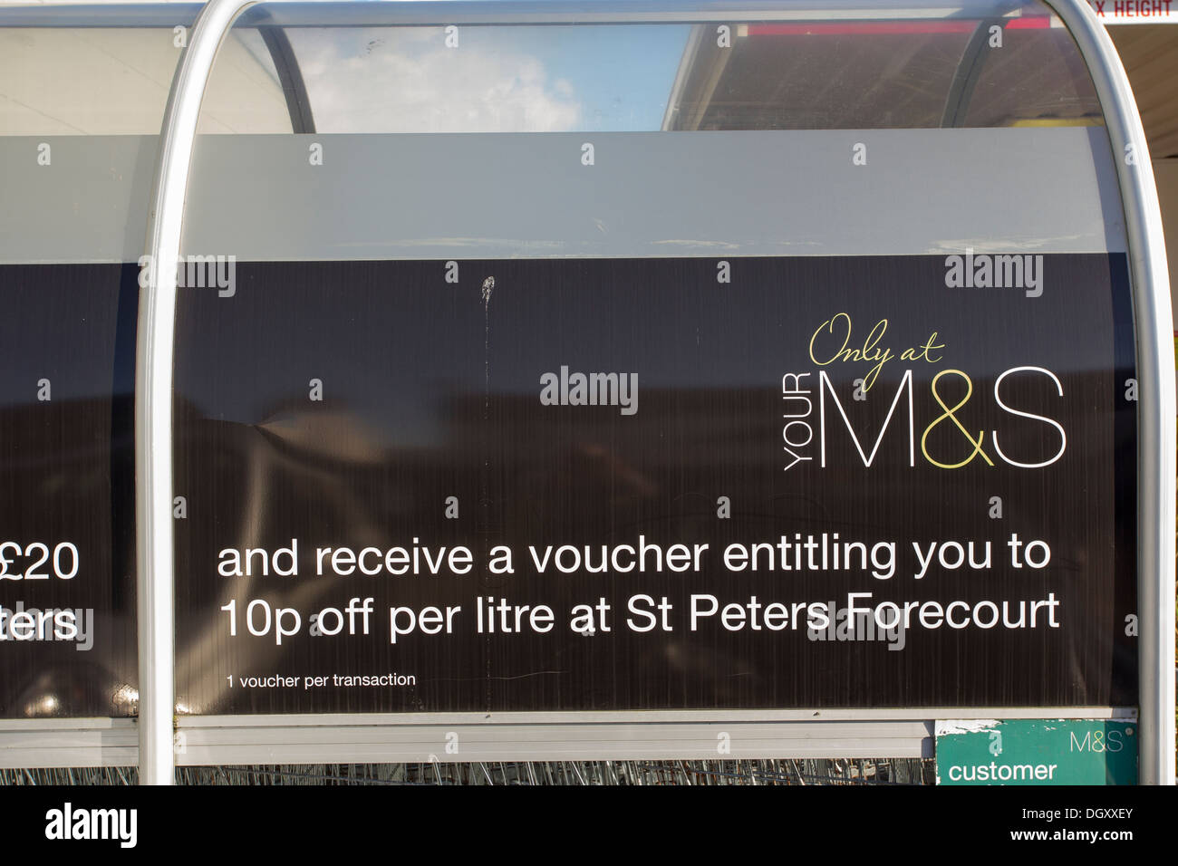 Only at Your M & S sign St Peters M&S Jersey Stock Photo - Alamy
