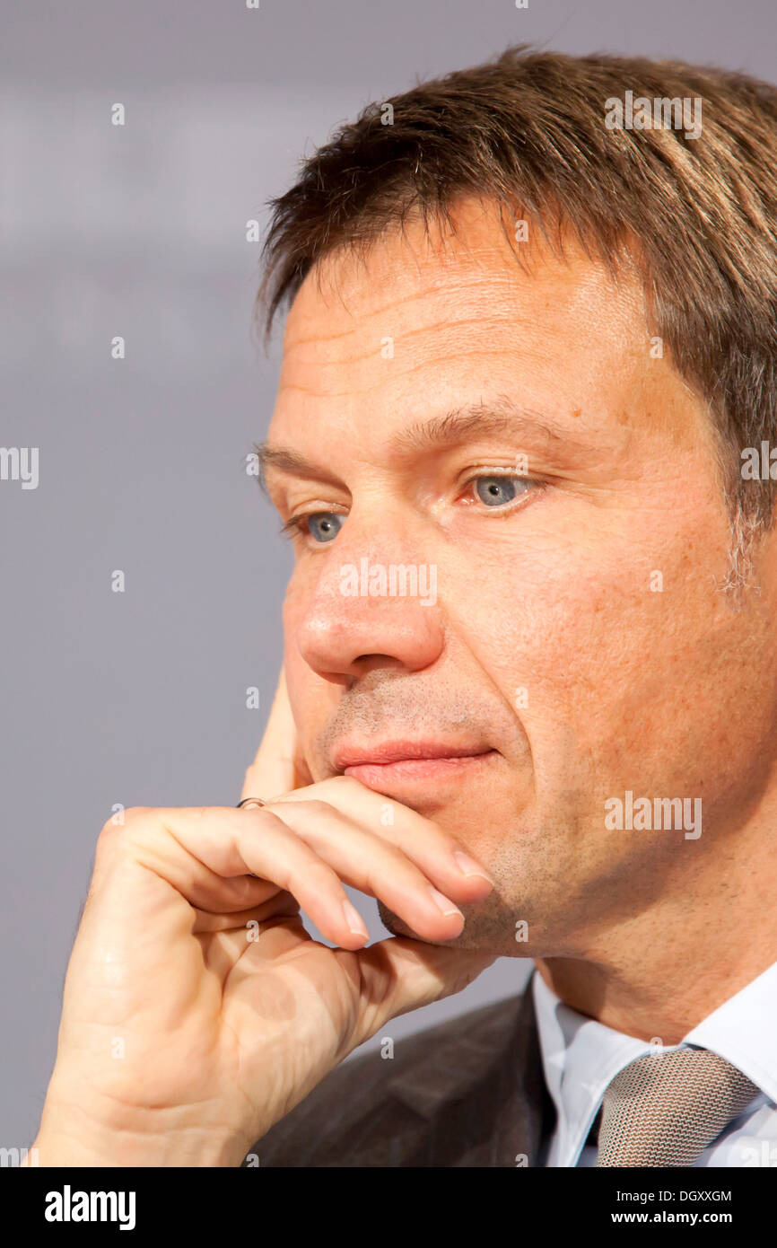 Rene Obermann, CEO of Deutsche Telekom AG, in Passau, Bavaria Stock ...