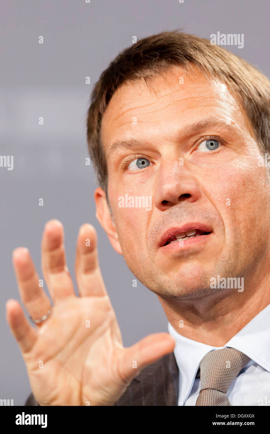 Rene Obermann, CEO of Deutsche Telekom AG, in Passau, Bavaria Stock ...