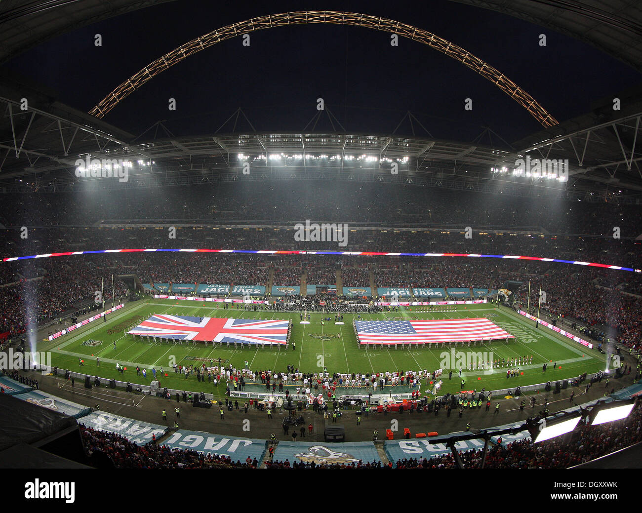 London, UK. 27th Oct, 2013. Wembley stadium ready for the game during ...