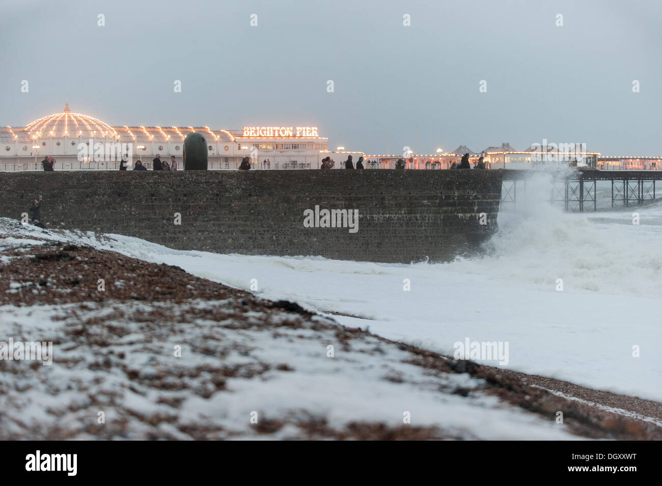 Brighton, UK. 27th Oct, 2013. Huge waves crashing on Brighton seafront ...