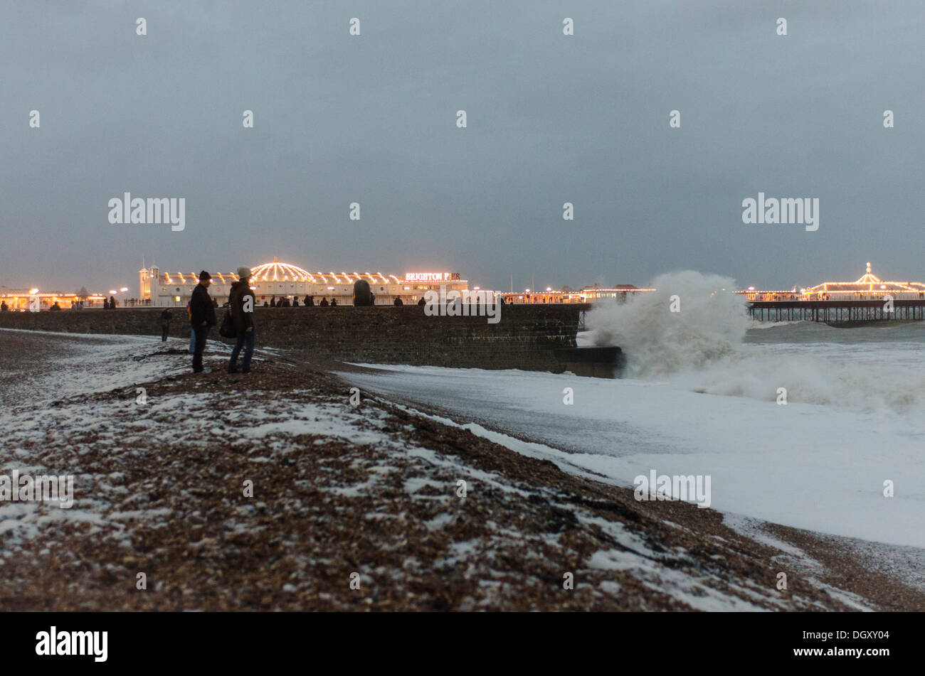 Brighton, UK. 27th Oct, 2013. Huge waves crashing on Brighton seafront ...