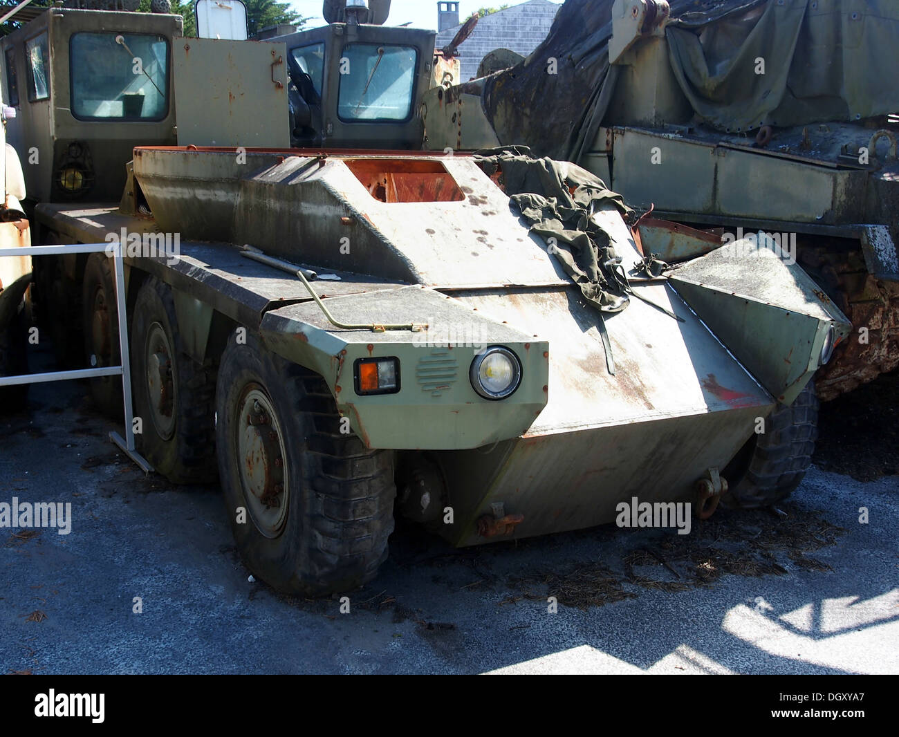 Panhard EBR structure to be restored, in the tank museum, Saumur Stock ...