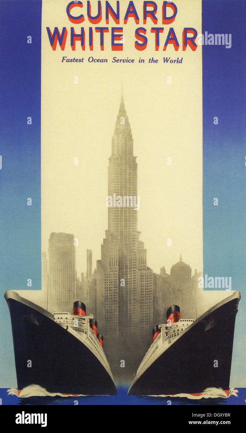 Cunard's Queen Mary and Queen Elizabeth cruise ships White Star Line ad ...