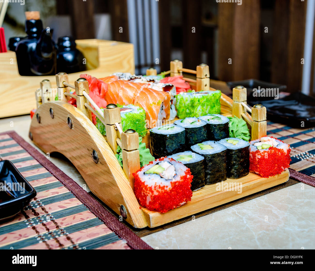 Assorted sushi on plate hi-res stock photography and images - Alamy
