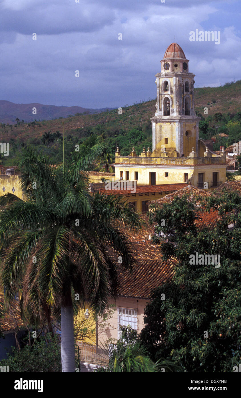 Colonial church from a roof top of trinidad cuba hi-res stock ...