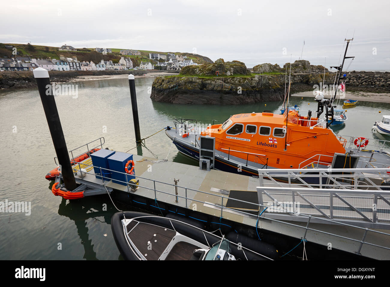 portpatrick harbour and lifeboat scotland uk Stock Photo - Alamy