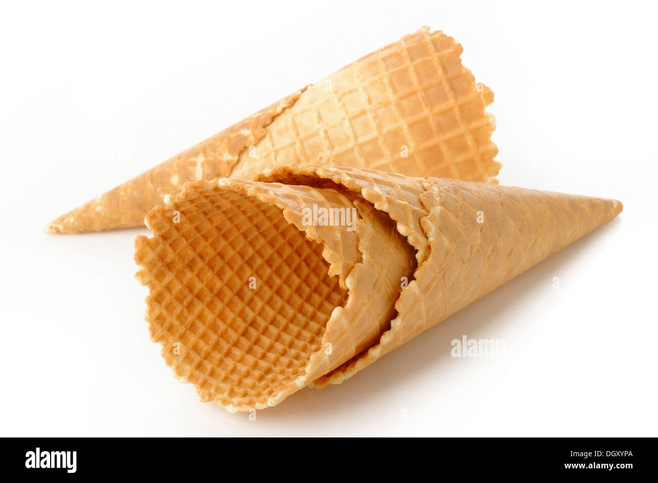 wafer cone on white background Stock Photo - Alamy