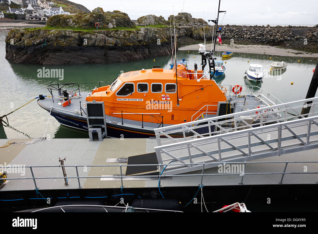 portpatrick harbour and lifeboat scotland uk Stock Photo - Alamy