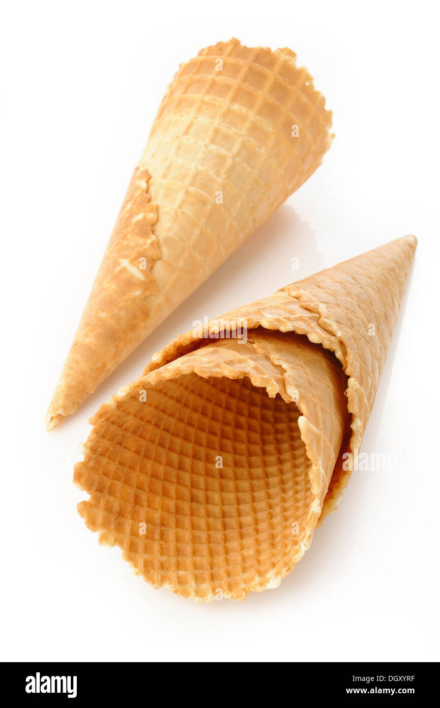 wafer cone on white background Stock Photo - Alamy