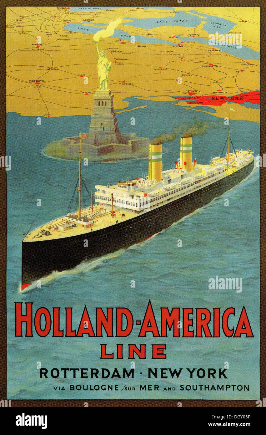 Transatlantic travel poster hi-res stock photography and images - Alamy
