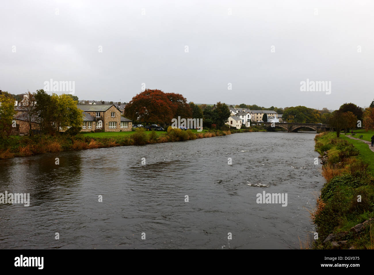 river derwent on a rainy overcast day cockermouth cumbria england Stock ...