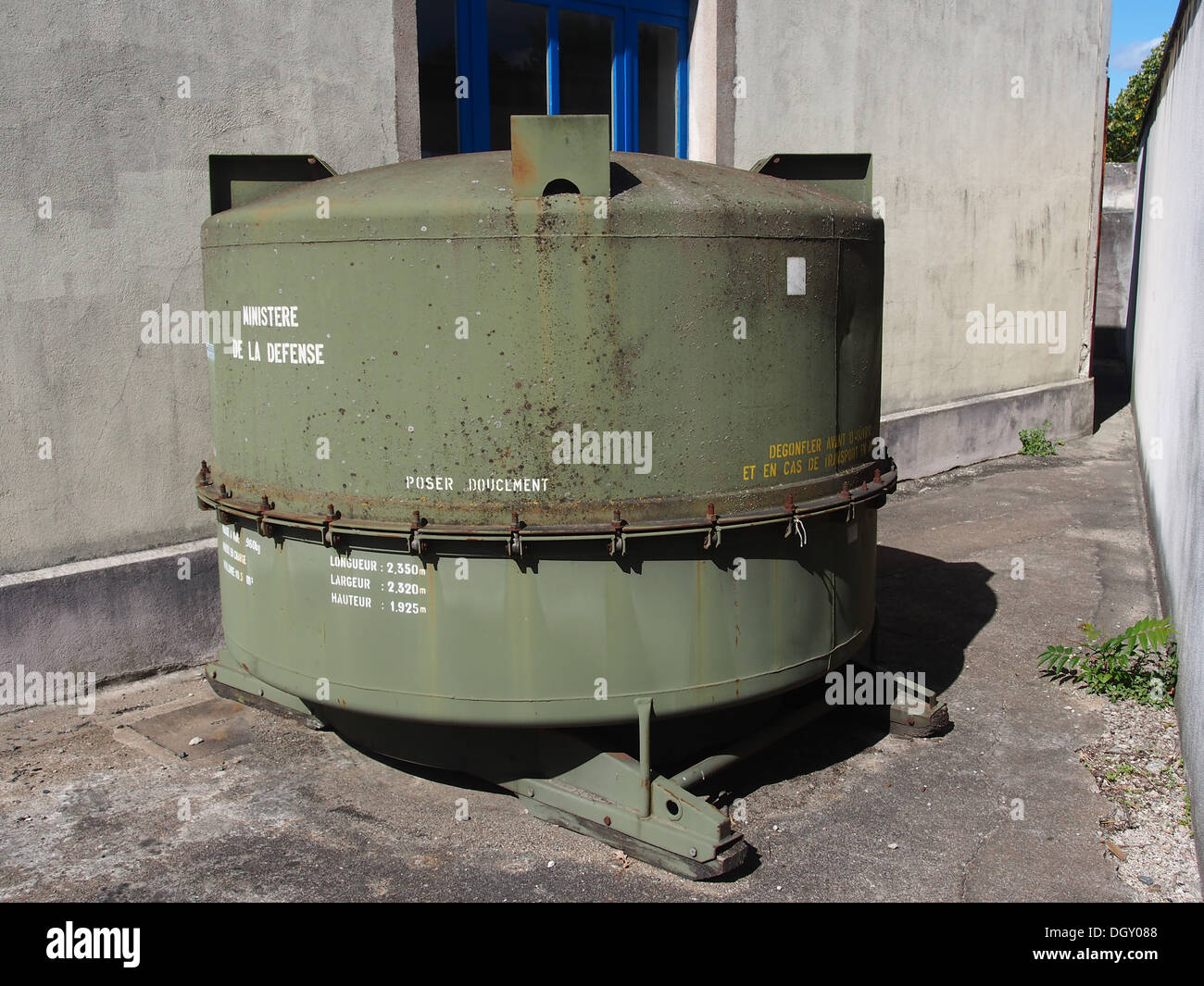 The ACMH container, displayed at the Tank Museum in Saumur, France, is ...