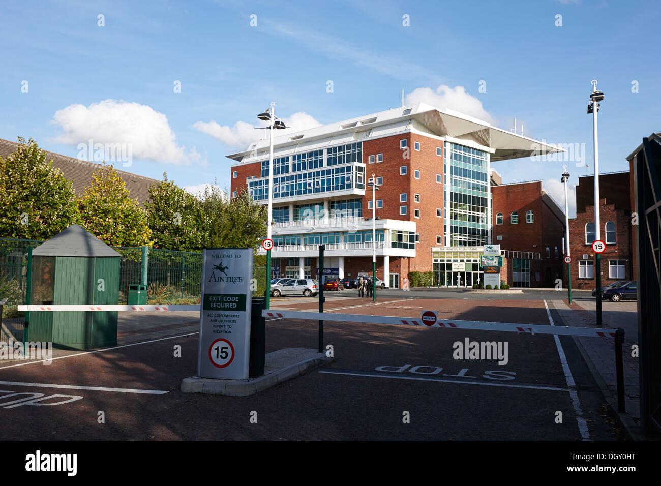 entrance gate to aintree racecourse merseyside england Stock Photo - Alamy