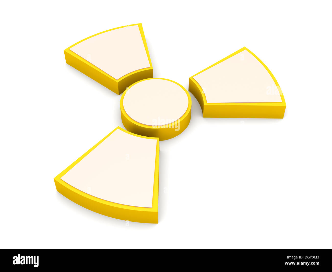 A radioactive warning sign. 3D rendered Illustration. Isolated on white ...