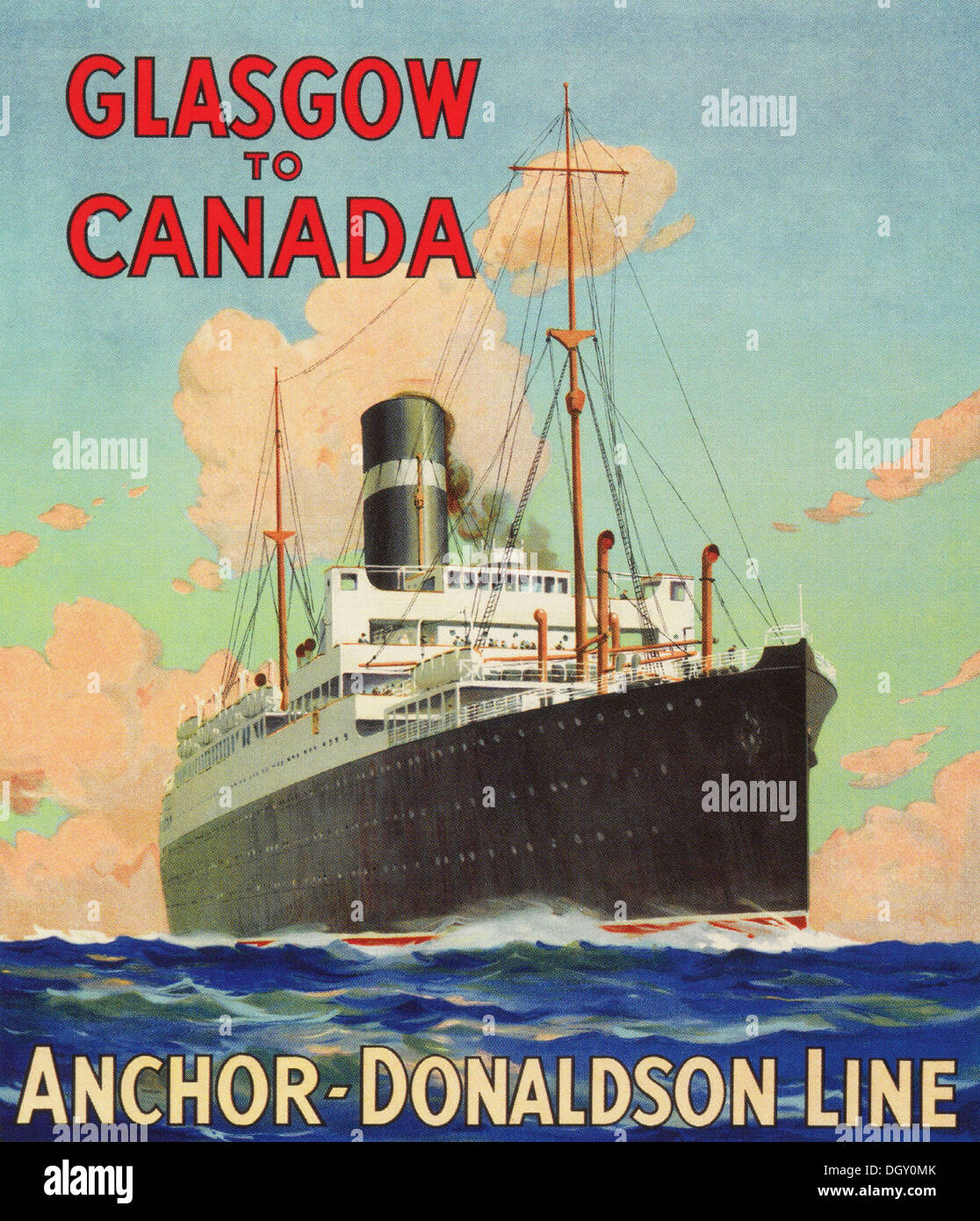 Anchor Line ad vintage travel poster, 1924 - Editorial use only Stock ...