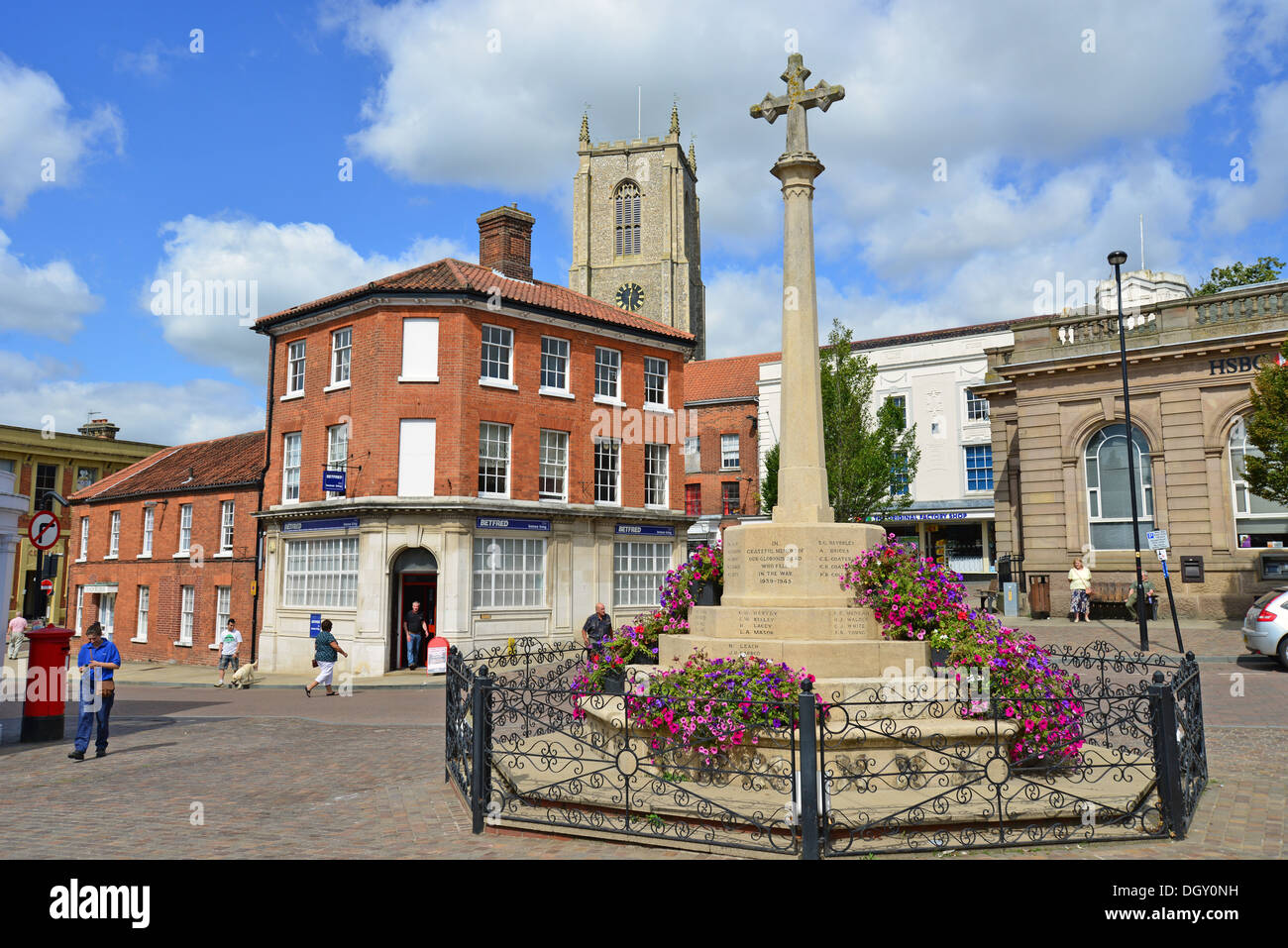 War memorial in Market Place, Fakenham, Norfolk, England, United ...