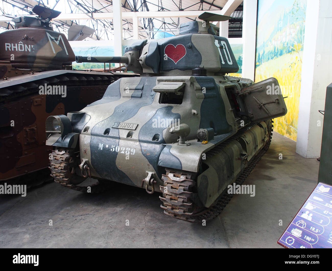 The SOMUA S 35, displayed at the Tank Museum in Saumur, France, is a ...
