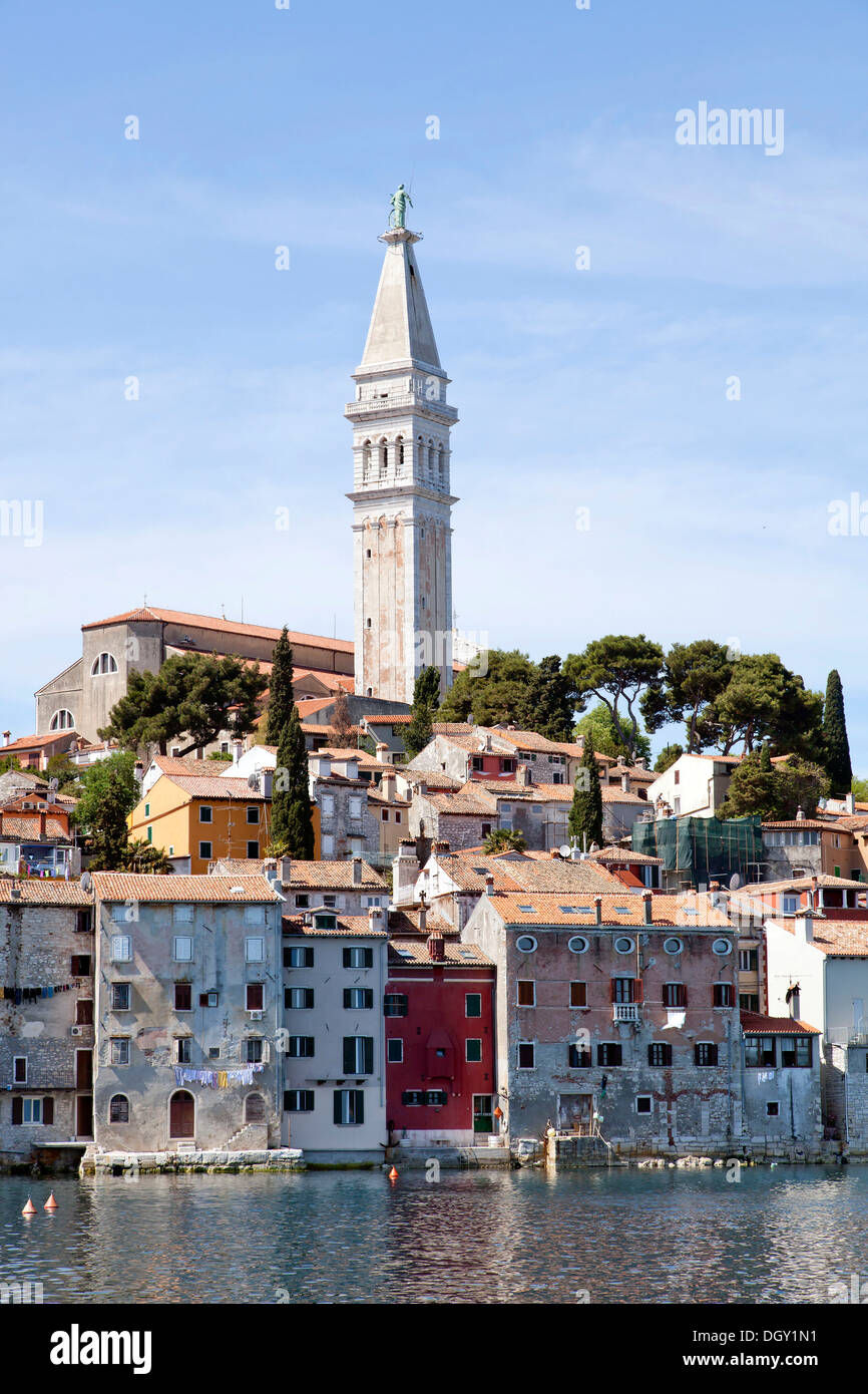 Historic town centre with the Parish Church of St. Euphemia, Rovinj ...