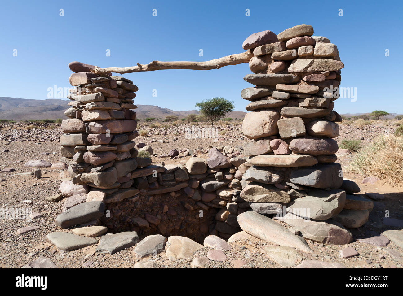 Well structure as used by the local bedouin in southern Morocco, North ...