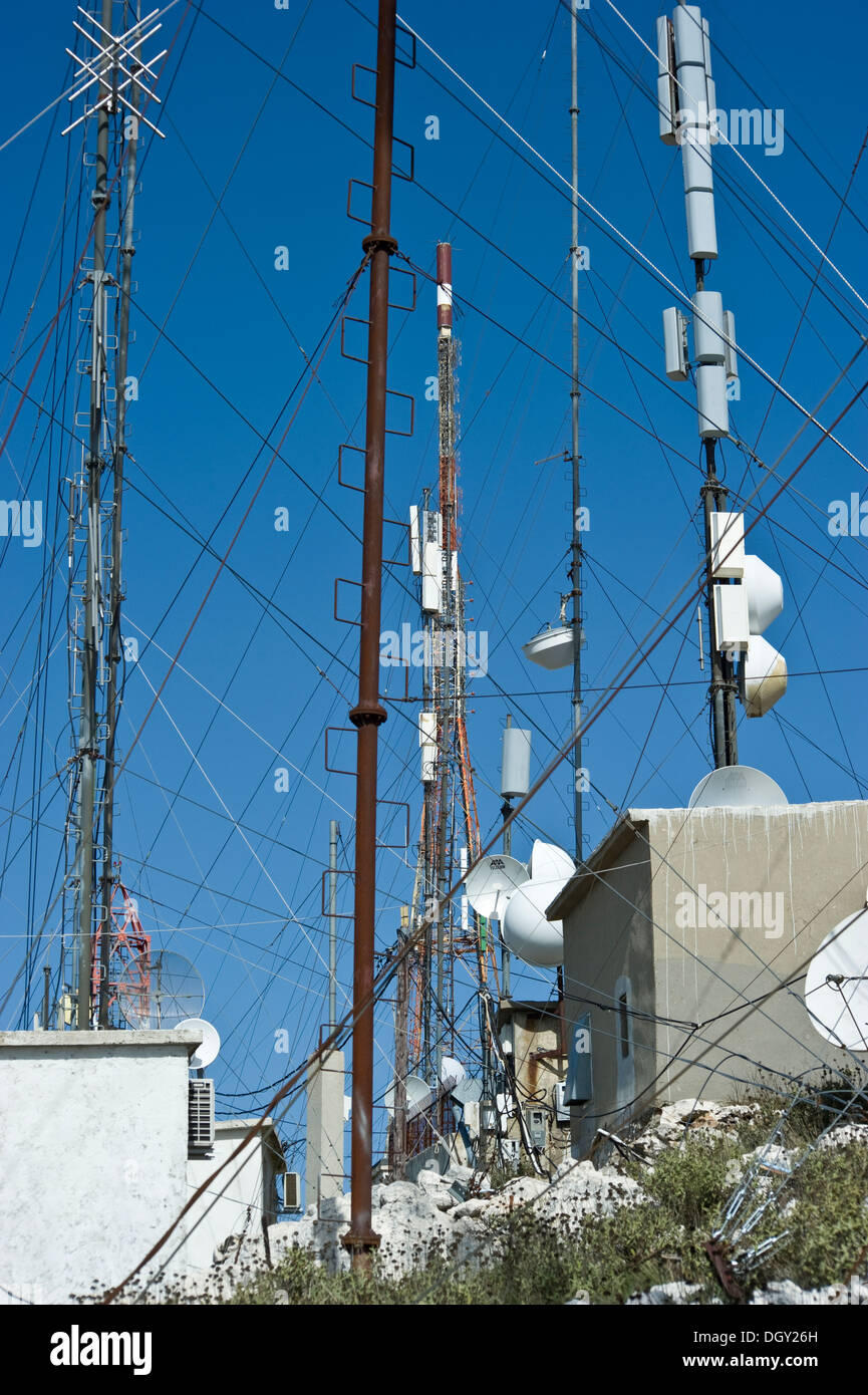 Telecommunications installations and antennas on top of Mount ...