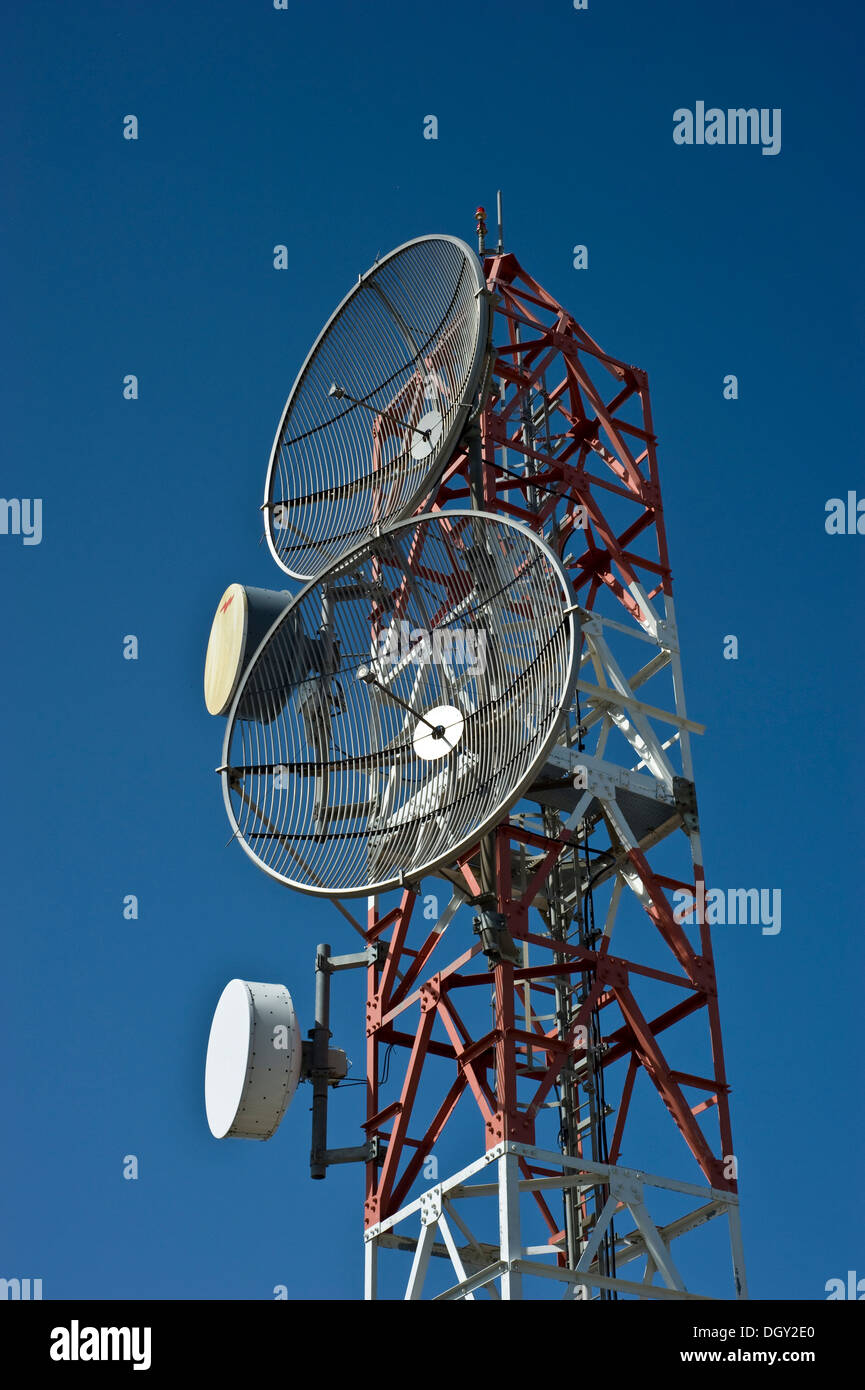 Telecommunications installations and antennas on top of Mount ...