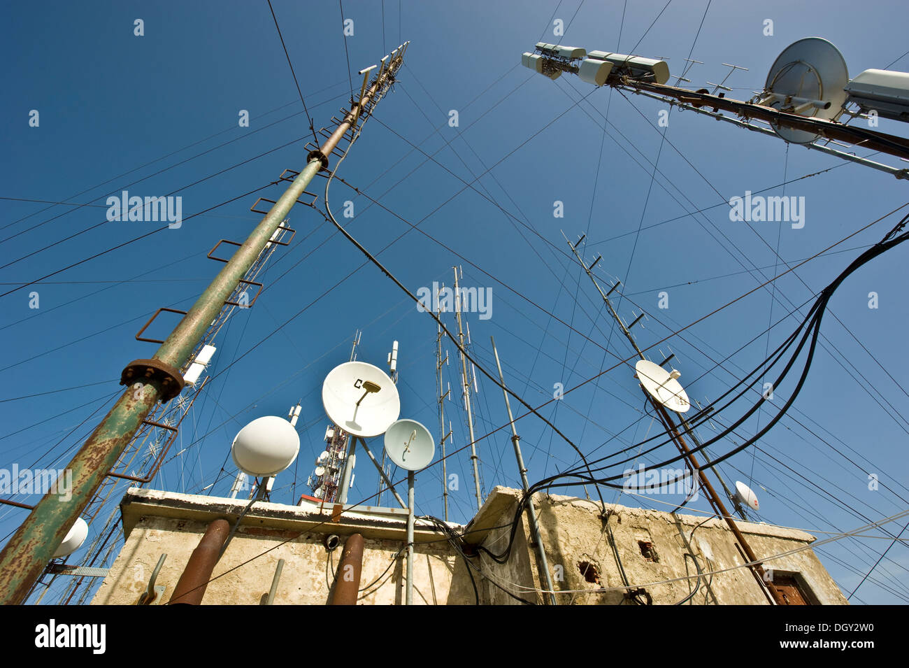 Telecommunications installations and antennas on top of Mount ...
