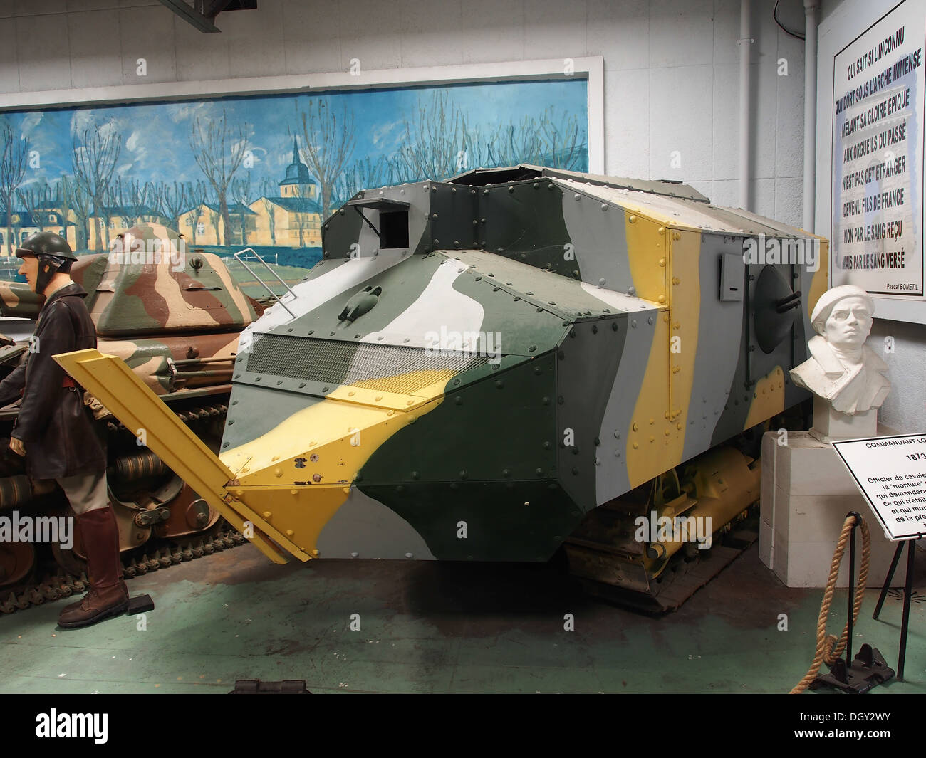 The Schneider CA1 is a French World War I-era tank displayed at the ...