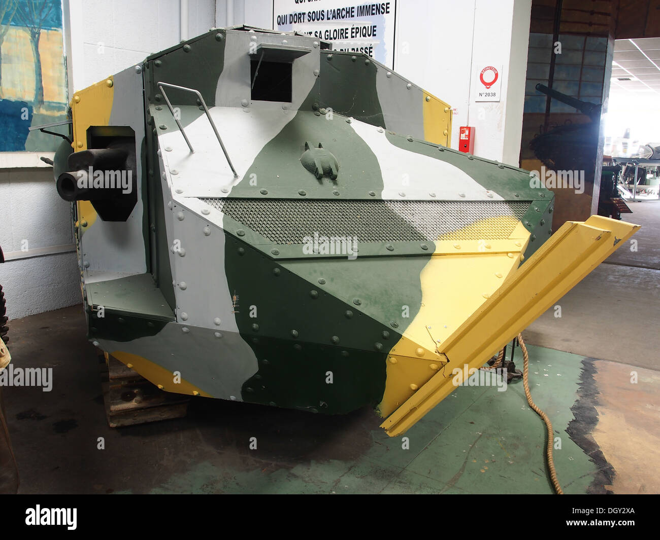 The Schneider CA1 is a French World War I tank displayed at the Tank ...
