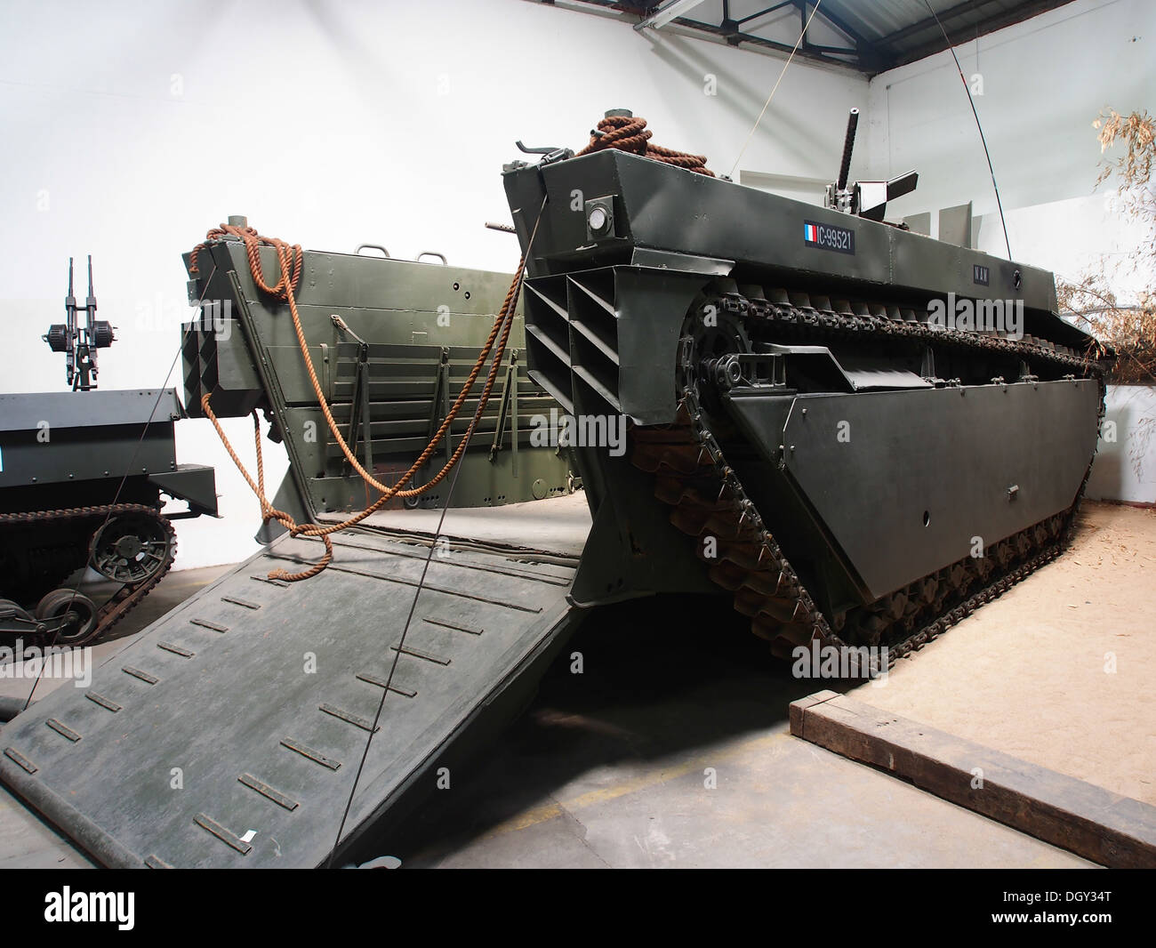 The LVT-4 Alligator, displayed at the Tank Museum in Saumur, France, is ...