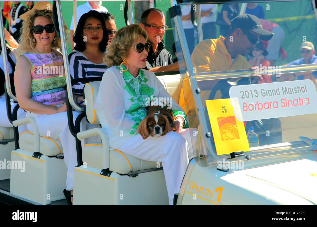 BARBARA SINATRA plays hostess to the iconic Palm Desert golf cart ...