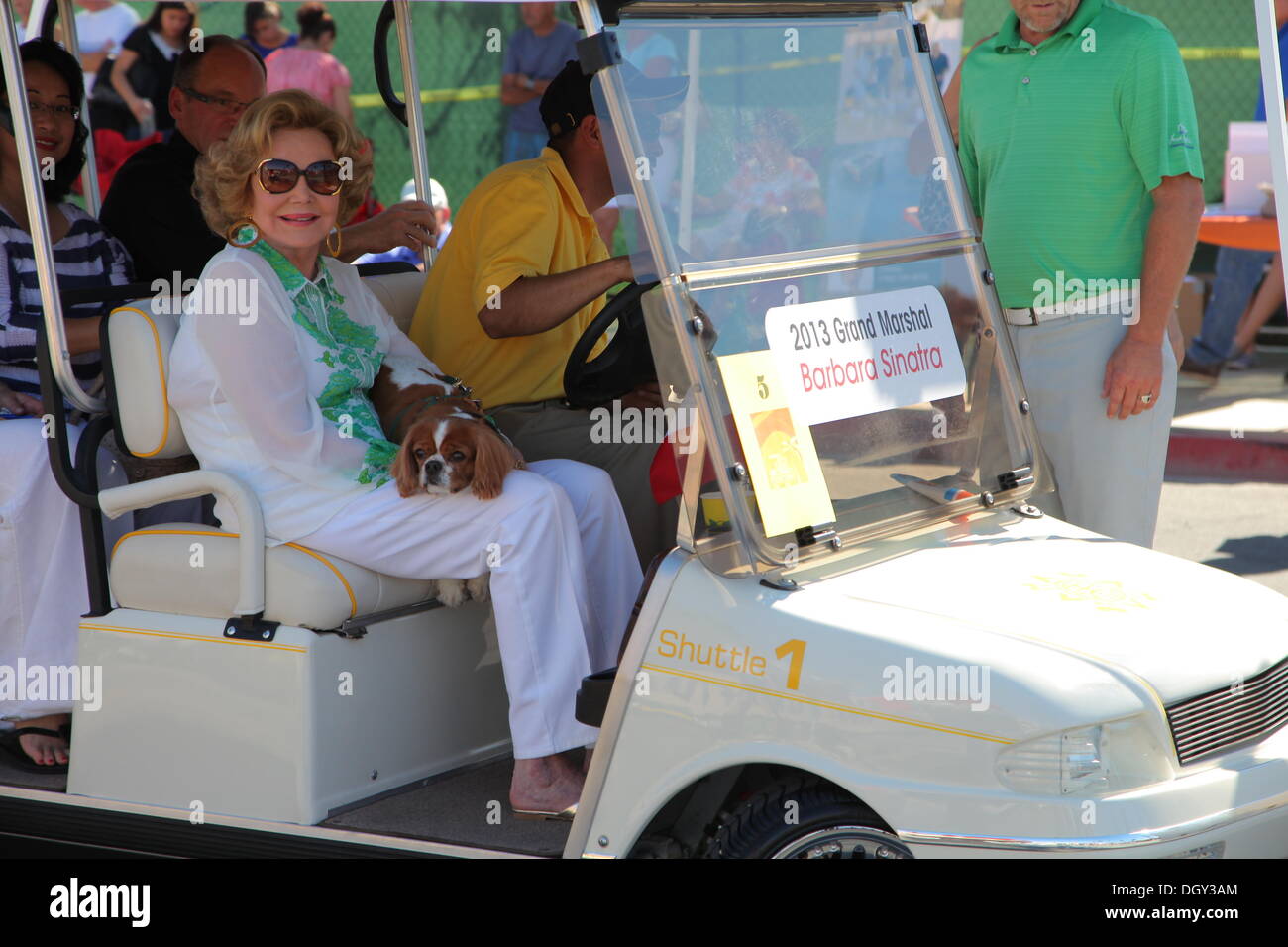 BARBARA SINATRA plays hostess to the iconic Palm Desert golf cart ...