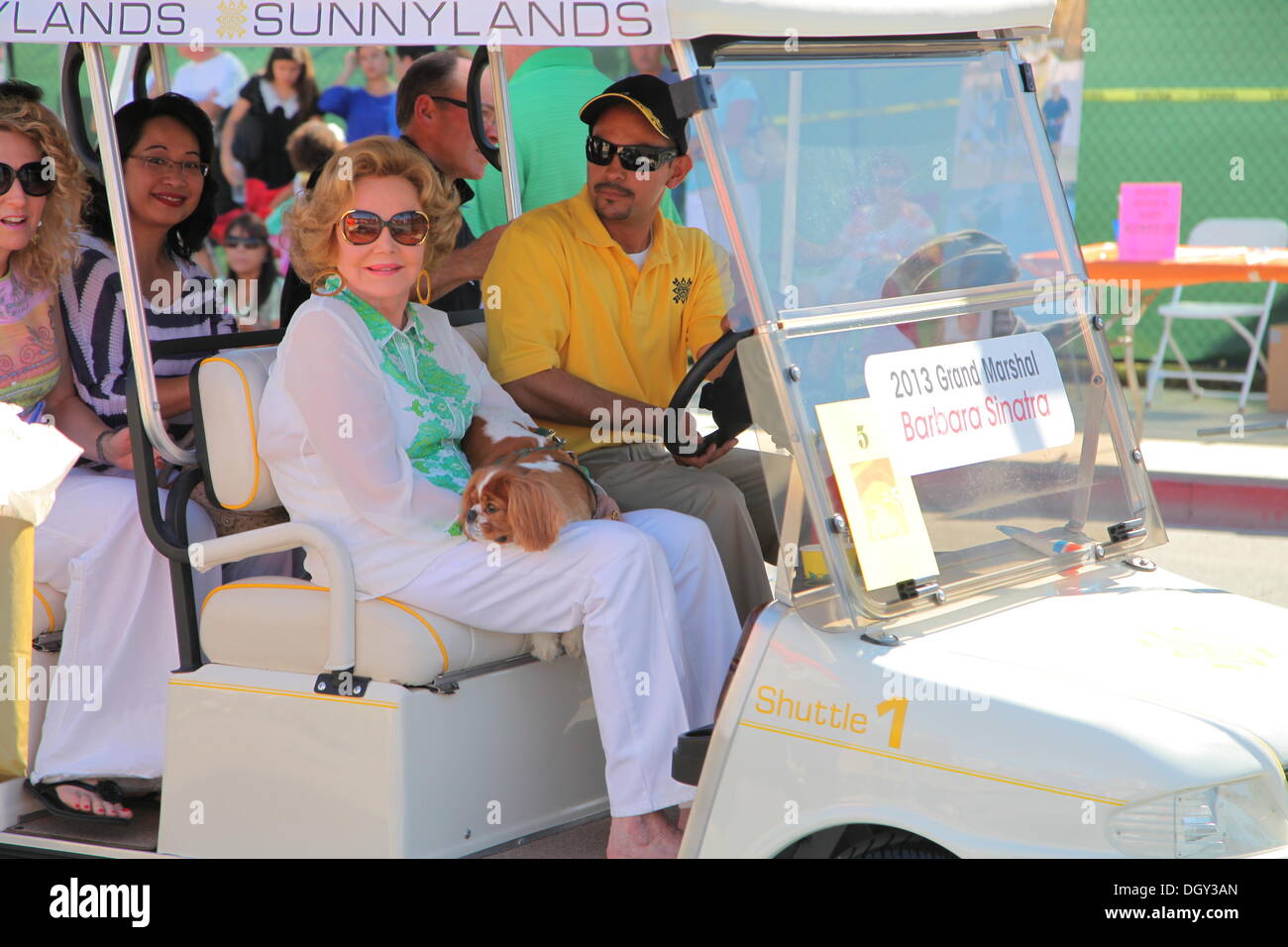 BARBARA SINATRA plays hostess to the iconic Palm Desert golf cart ...