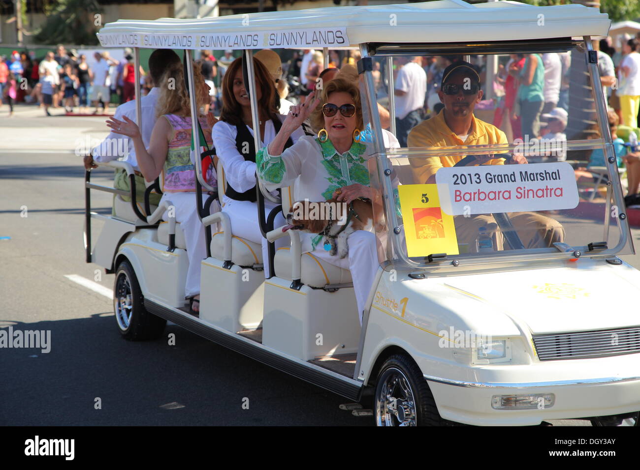 BARBARA SINATRA plays hostess to the iconic Palm Desert golf cart ...