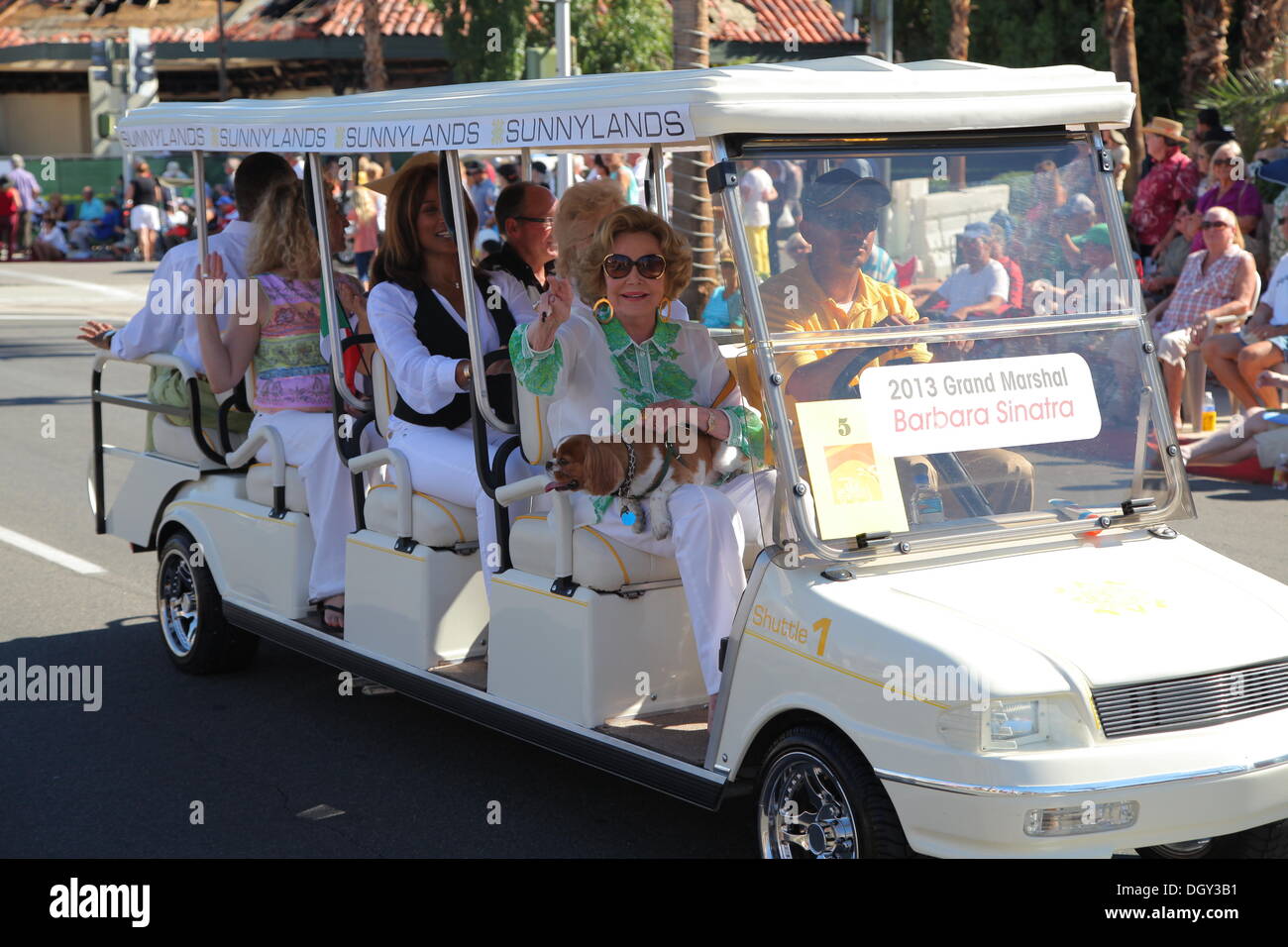 BARBARA SINATRA plays hostess to the iconic Palm Desert golf cart ...