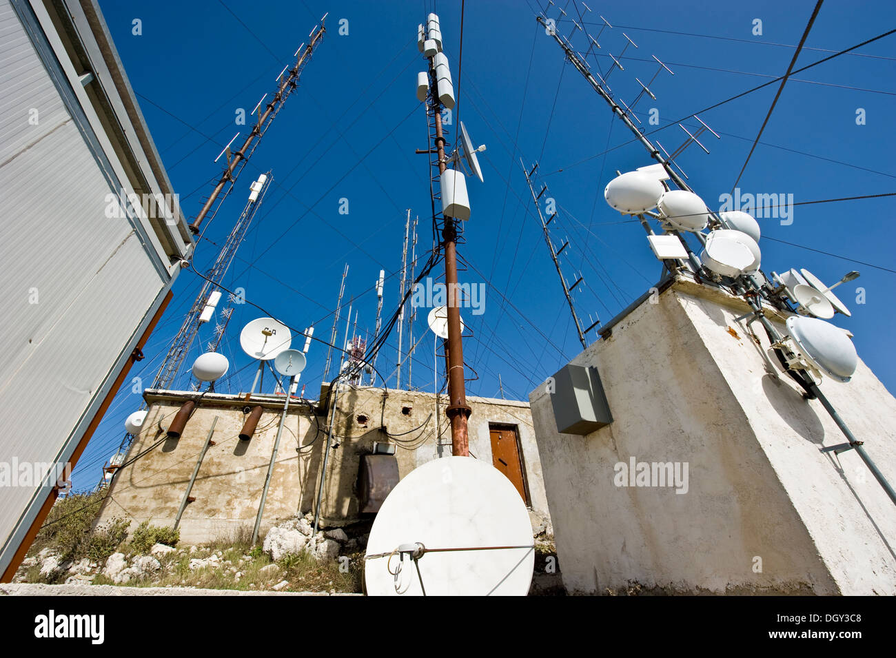 Telecommunications installations and antennas on top of Mount ...
