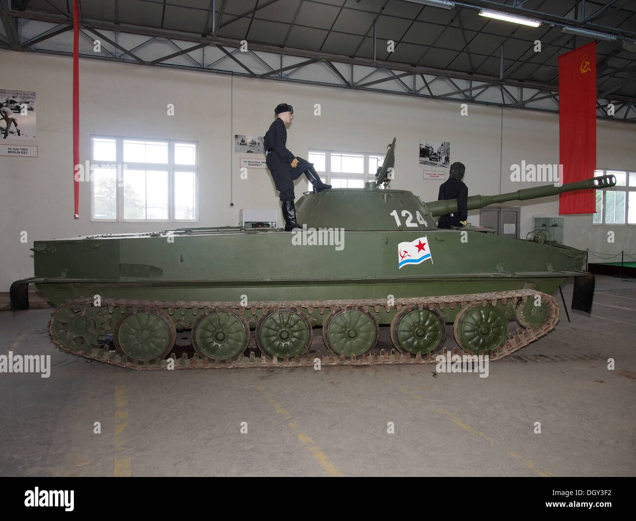 The PT-76, a Soviet amphibious light tank, on display at the Tank ...