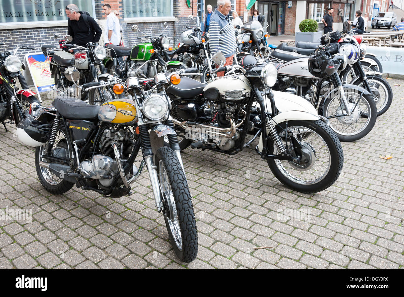 vintage motorcycles on street Stock Photo - Alamy