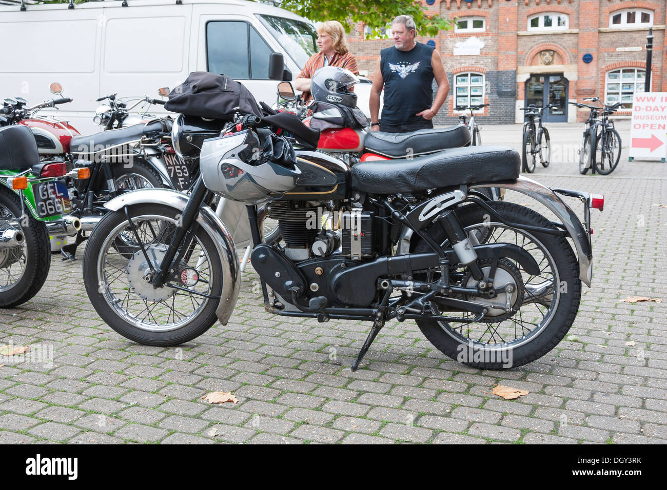 vintage Velocette motorcycle on street Stock Photo - Alamy